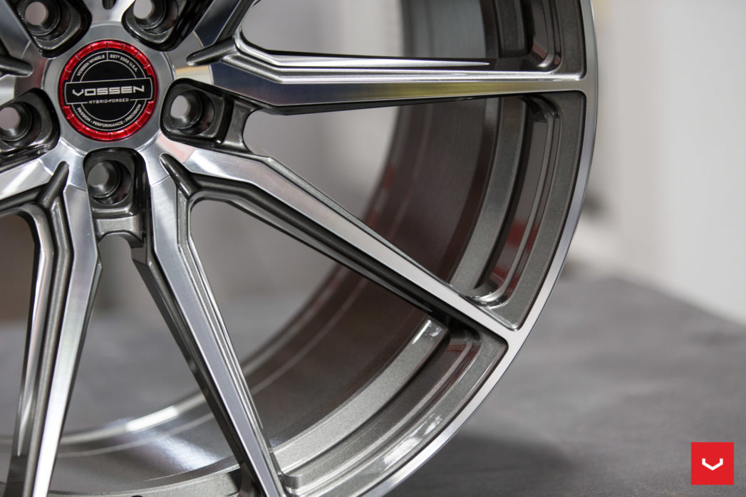 Vossen HF-3 20×9 5×112 +32 Gloss Black With Machined Spoked Faces Wheel ...